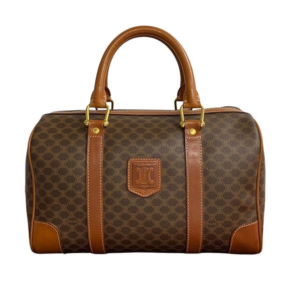 Celine | Bags | Celine Macadam Blason Pattern Leather Boston Bag ...